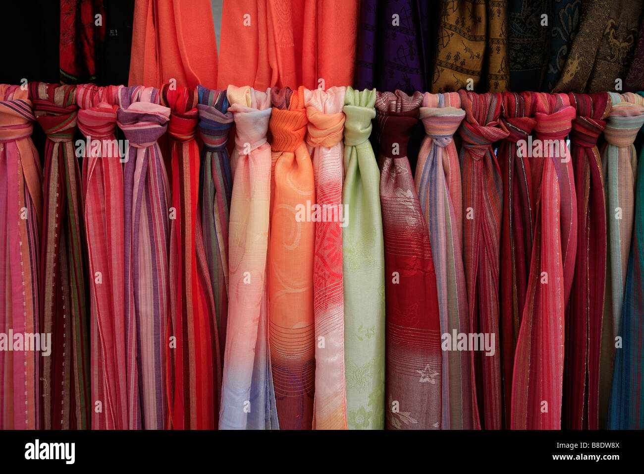 Spanish Traditional Scarfs Market Stalls Inca Town Mallorca Majorca ...