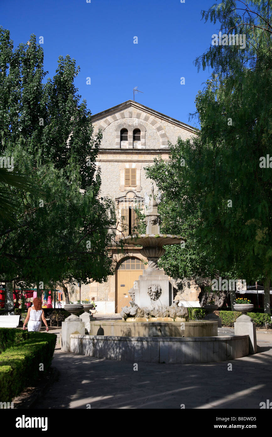 Water Fountain in the Square Inca Town Mallorca Majorca Island Balearic ...