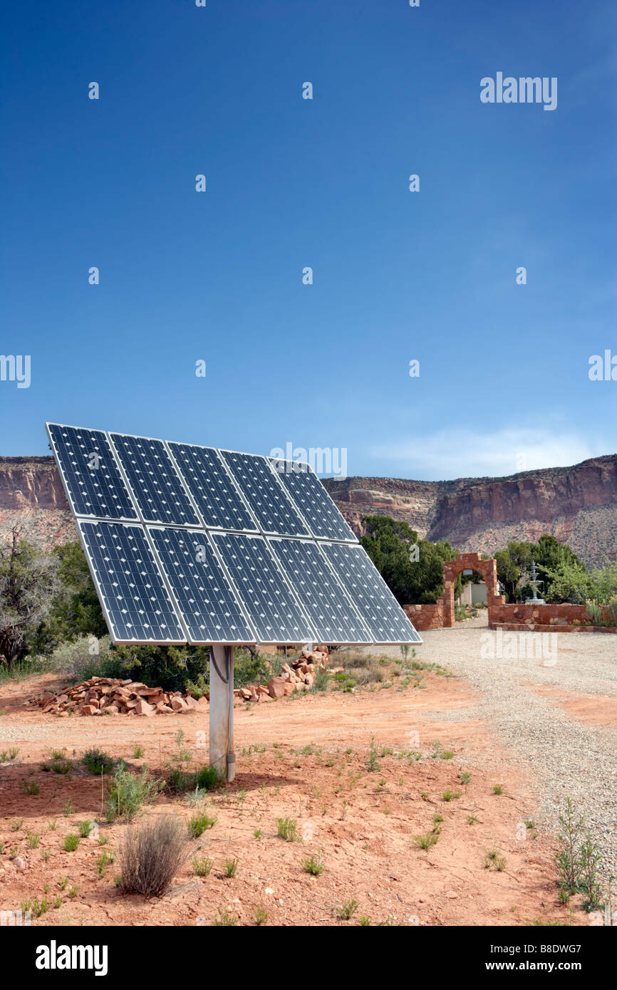 Domestic Solar Energy Panel in a Desert Environment Stock Photo - Alamy