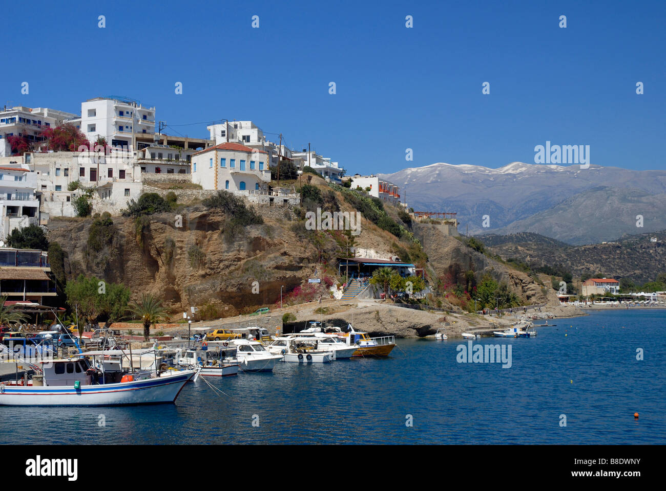 The lovely village of Agios Galini on the South Coast of the Island of ...
