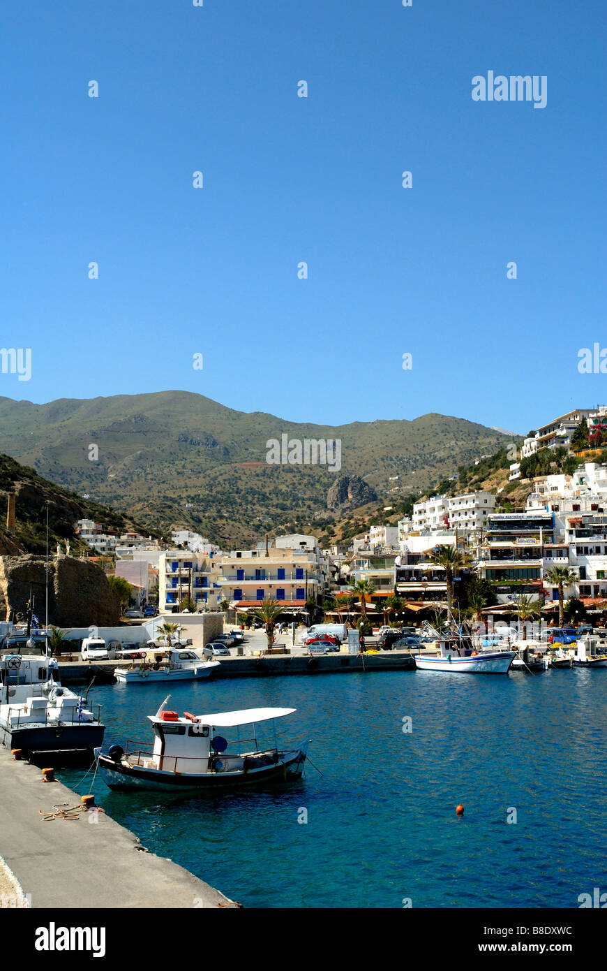 The lovely village of Agios Galini on the South Coast of the Island of ...