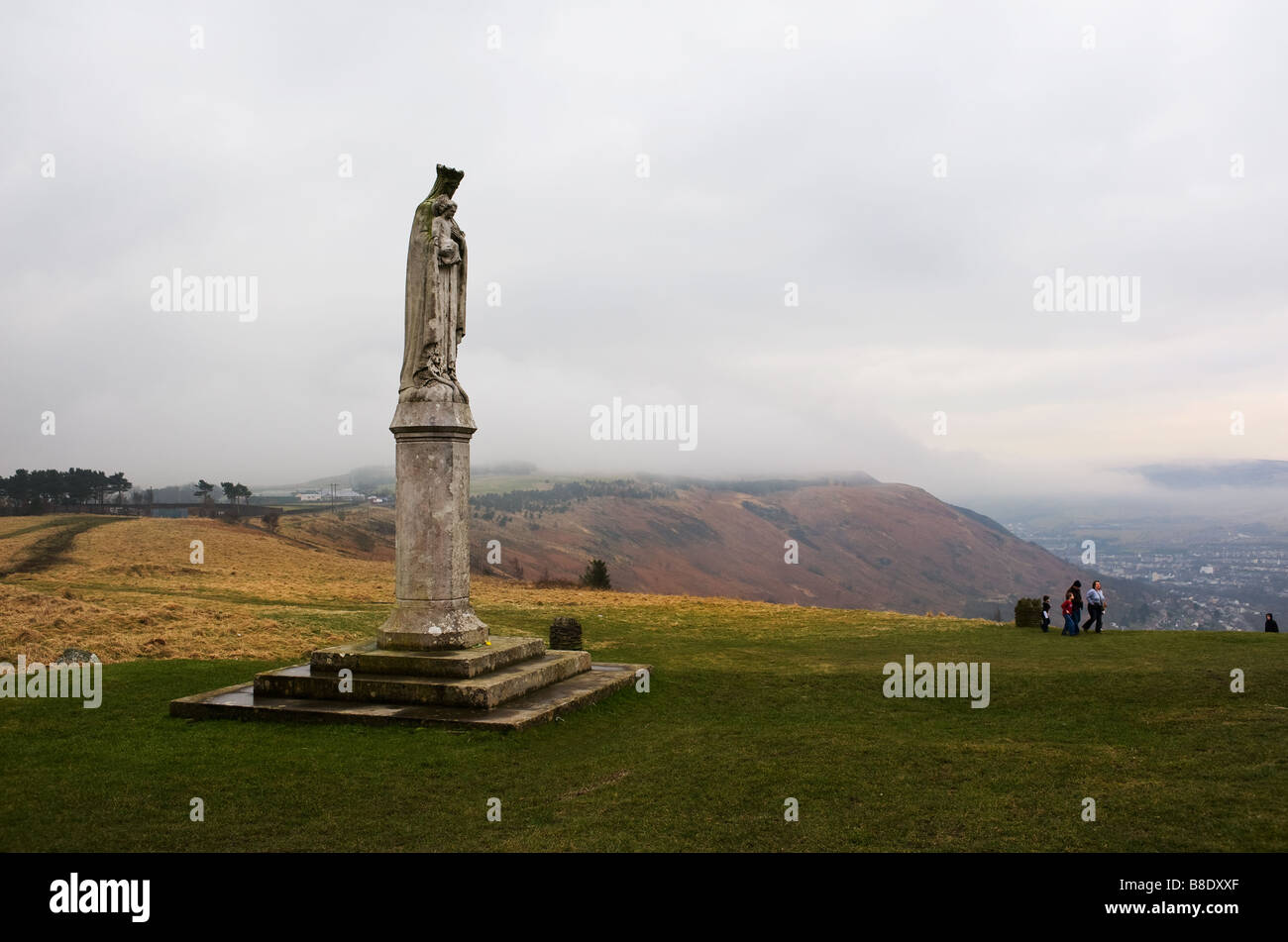 The statue of Our Lady of Penrhys in the Rhondda Valley in Wales Stock ...