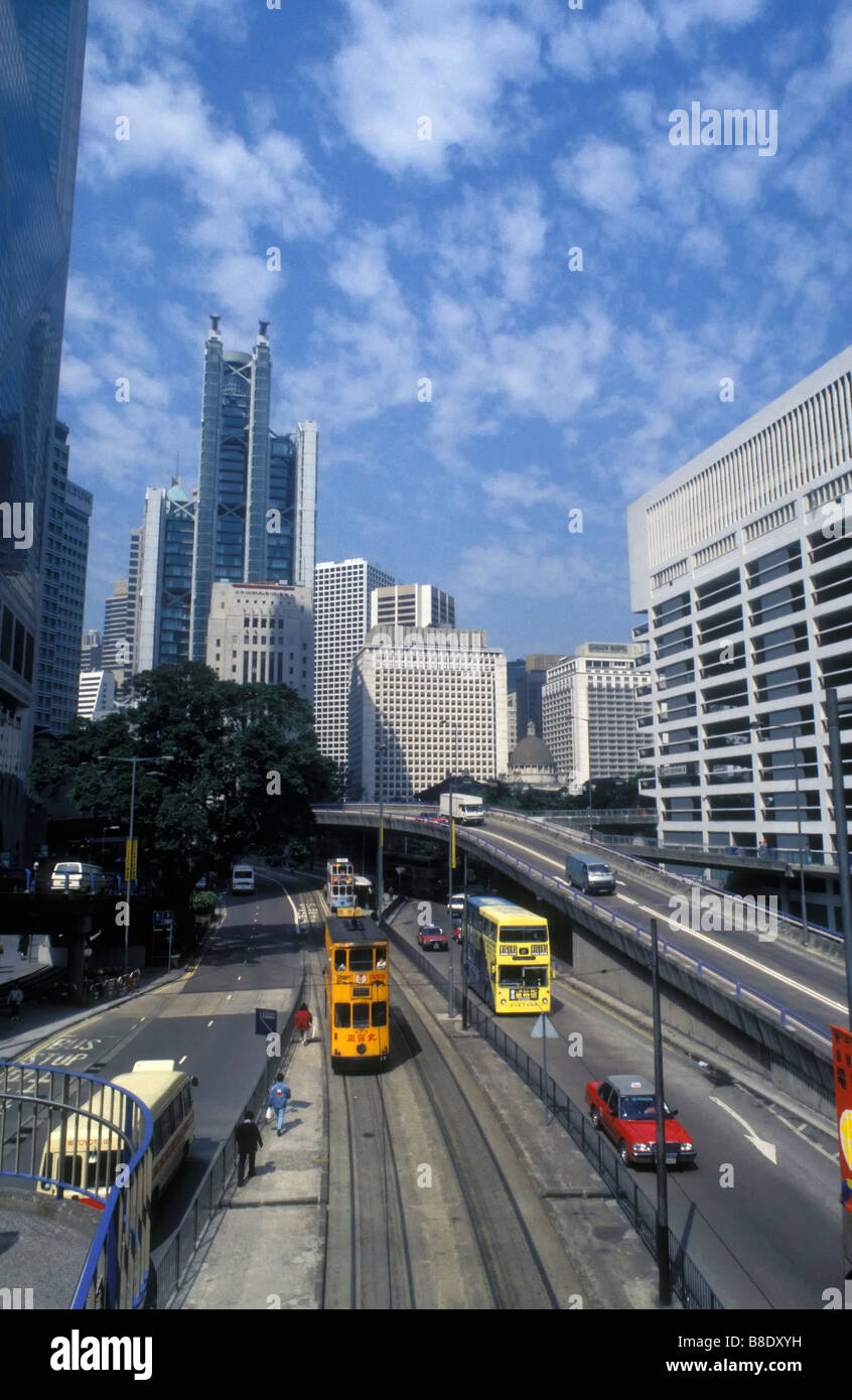 The multi level road systems of central Hong Kong Stock Photo - Alamy