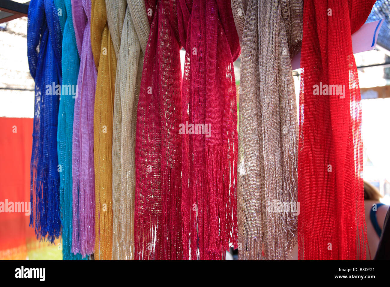 Spanish Traditional Scarfs Market Stalls Inca Town Mallorca Majorca ...