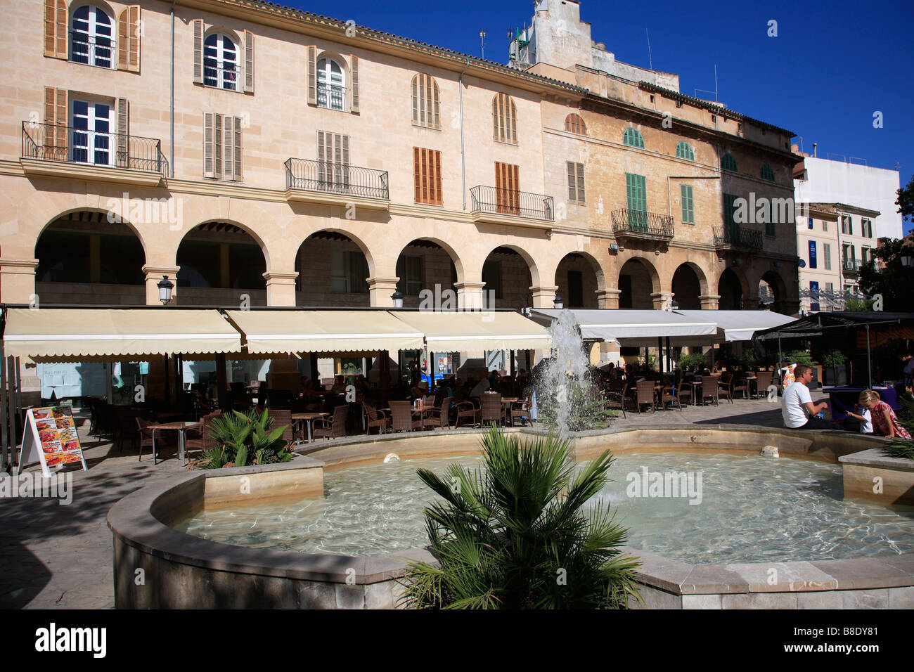 Water Fountain in the Square Inca Town Mallorca Majorca Island Balearic ...