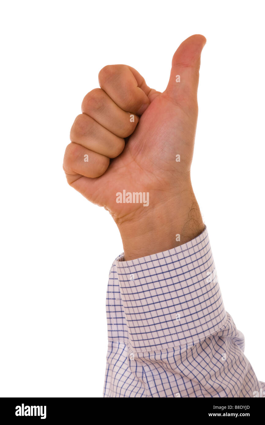 businessman hand making an OK sign isolated on white Stock Photo - Alamy