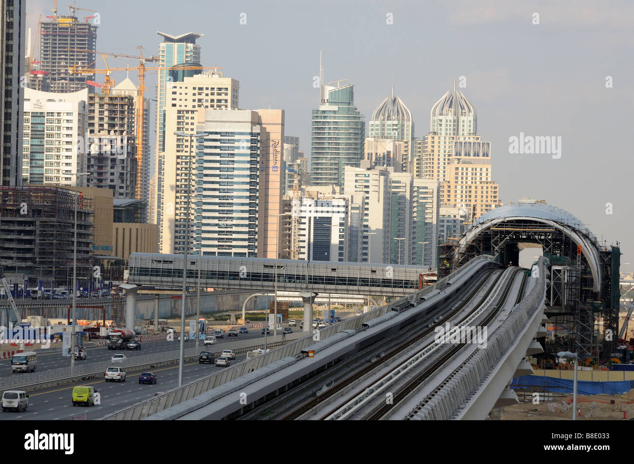 Metro Construction at Sheikh Zayed Road in Dubai. January 2009 Stock ...