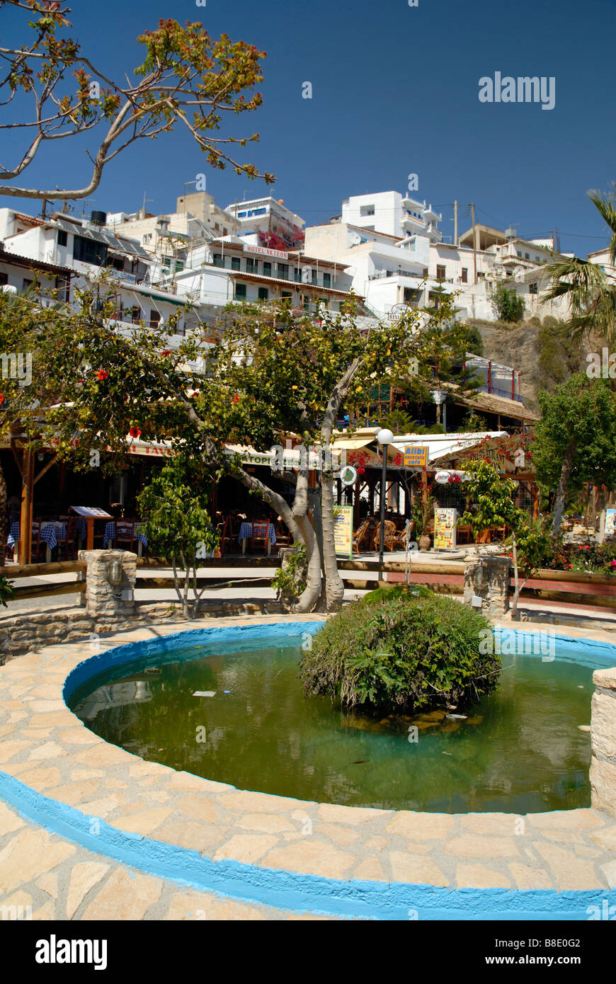 The lovely village of Agios Galini on the South Coast of the Island of ...