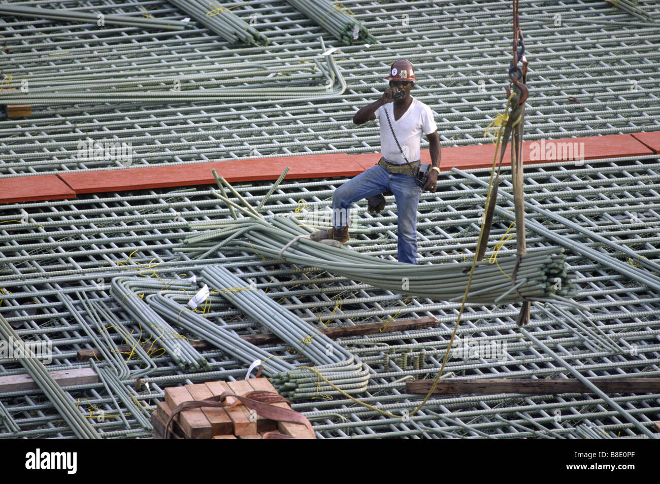 Iron worker, Big Dig tunnel construction, Boston, Massachusetts Stock ...