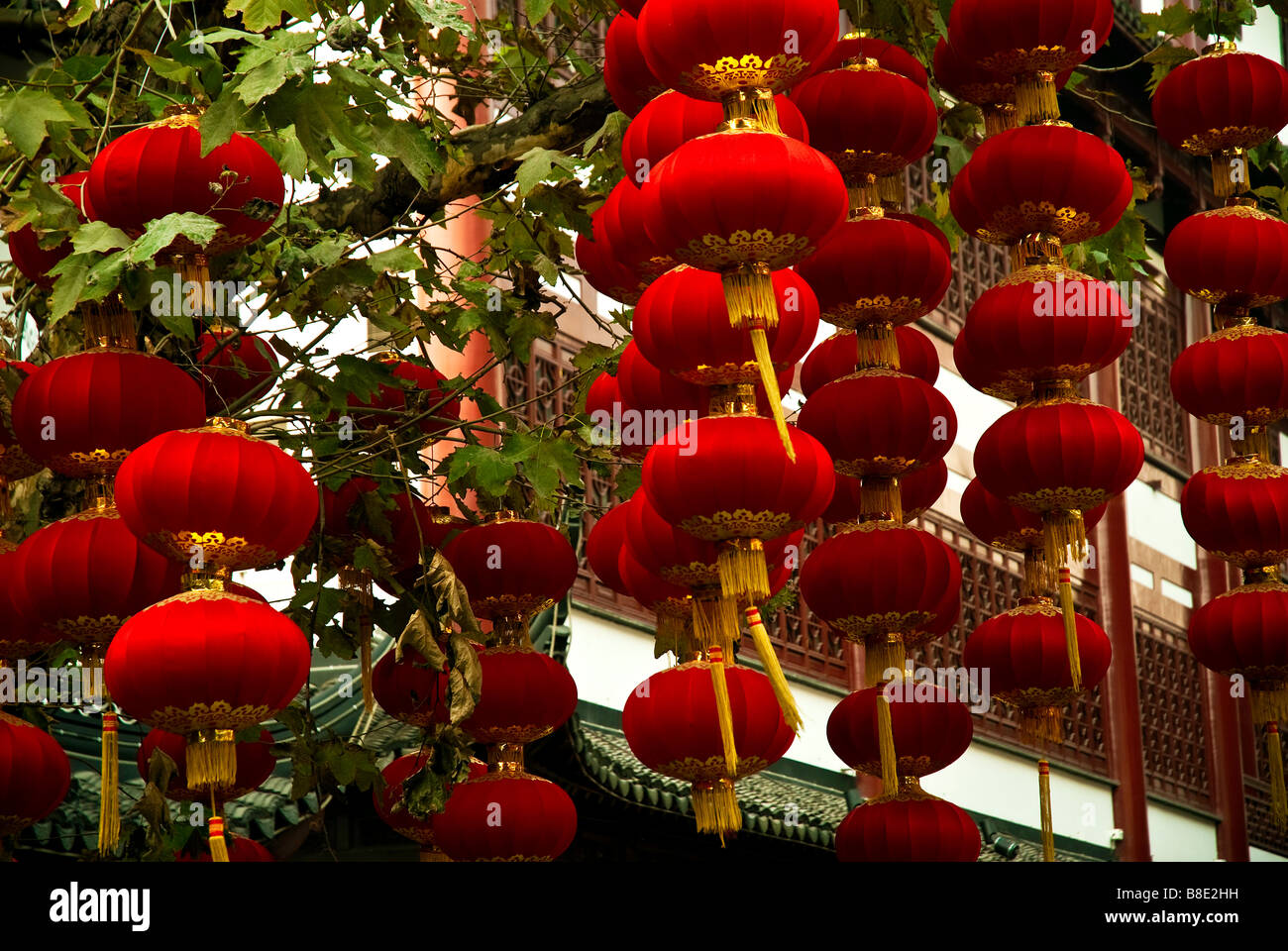chinese red traditional lanterns shanghai china Stock Photo - Alamy
