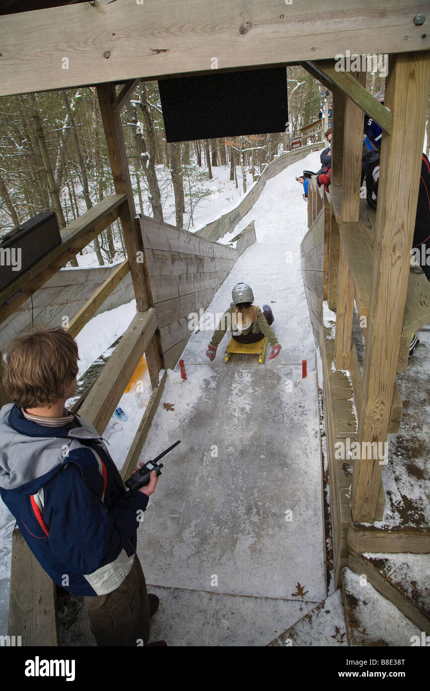 Luge Track at Muskegon Winter Sports Complex Stock Photo - Alamy