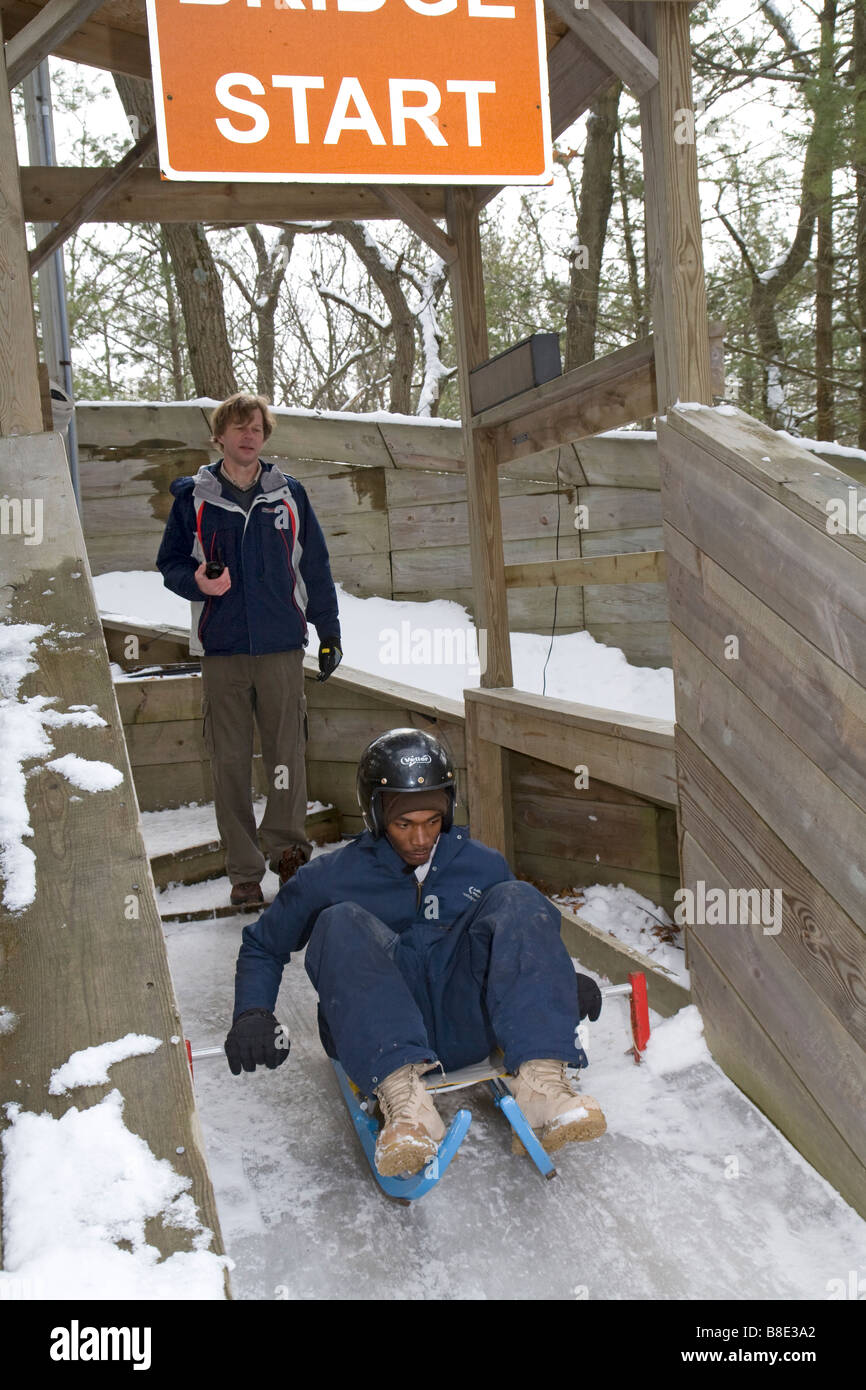 Luge Track at Muskegon Winter Sports Complex Stock Photo - Alamy