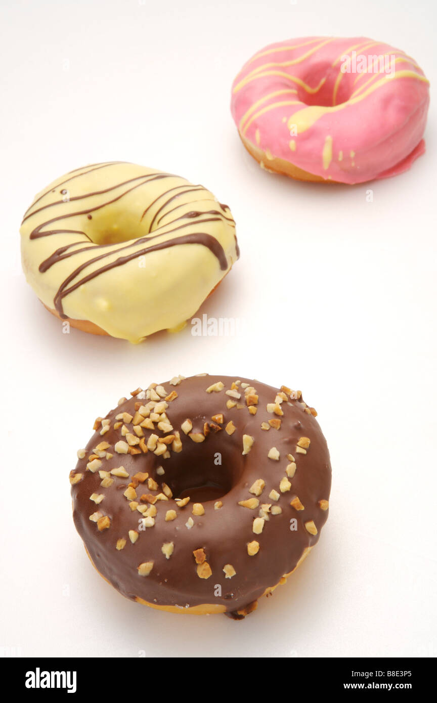 Close up of three donuts Stock Photo - Alamy