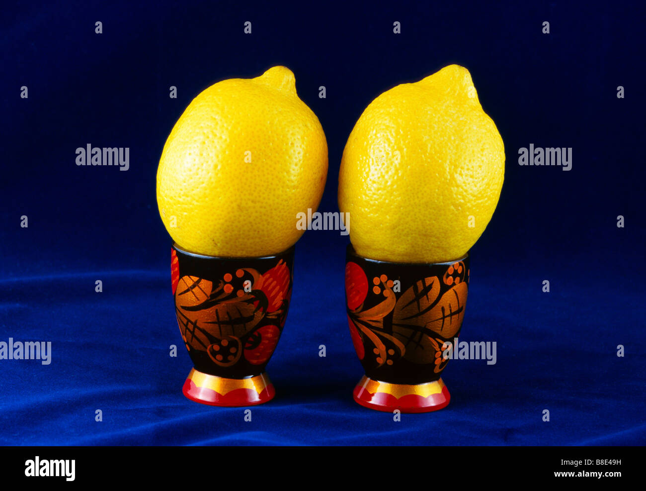 Two lemons, red yellow flora botany botanical food fruit still life ...