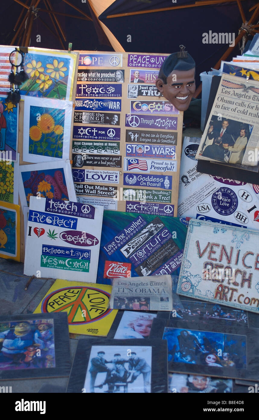 Liberal leaning bumper stickers and art Stock Photo - Alamy