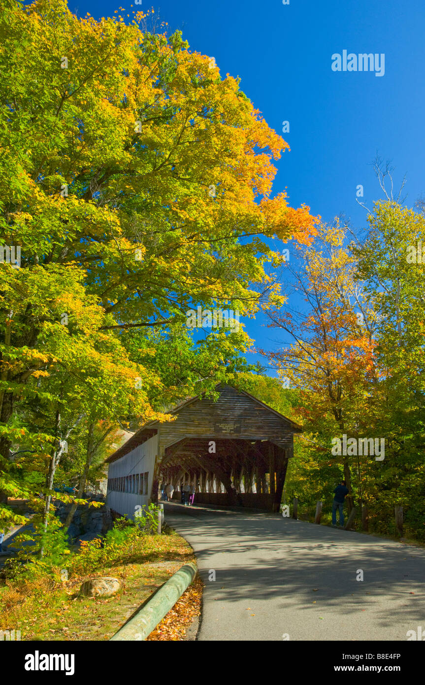 The Albany Covered Bridge near the Kancamagus Highway in the White ...