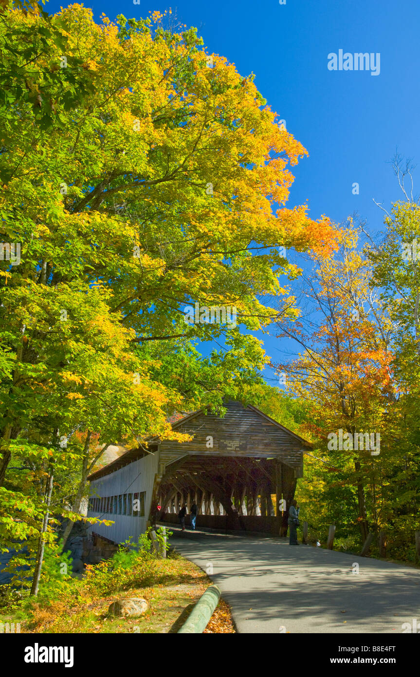 The Albany Covered Bridge near the Kancamagus Highway in the White ...