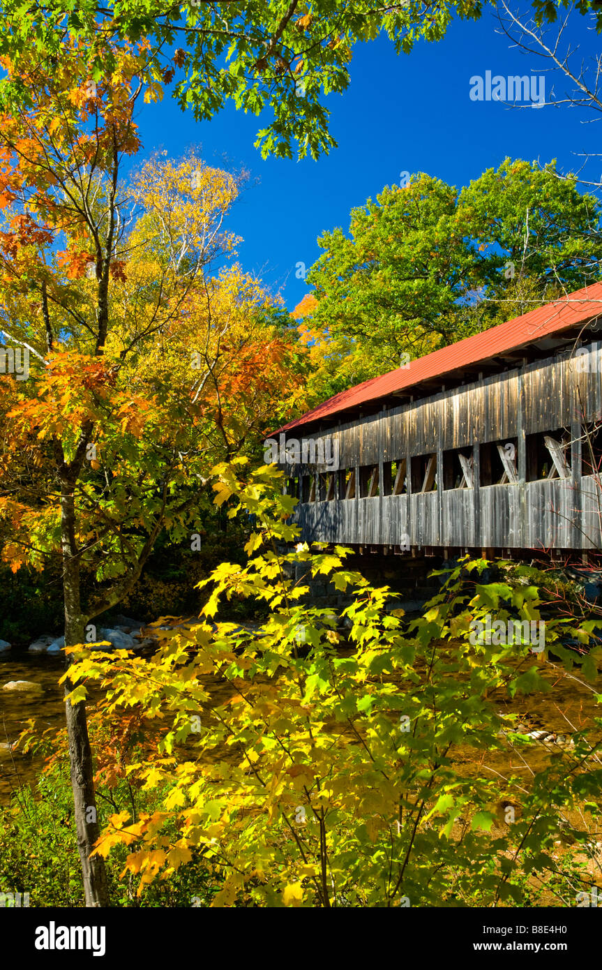 The Albany Covered Bridge near the Kancamagus Highway in the White ...