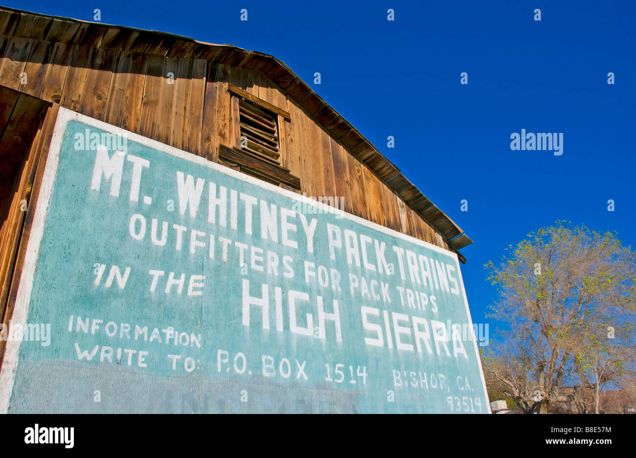 Mount Whitney outfitter sign california usa Stock Photo - Alamy