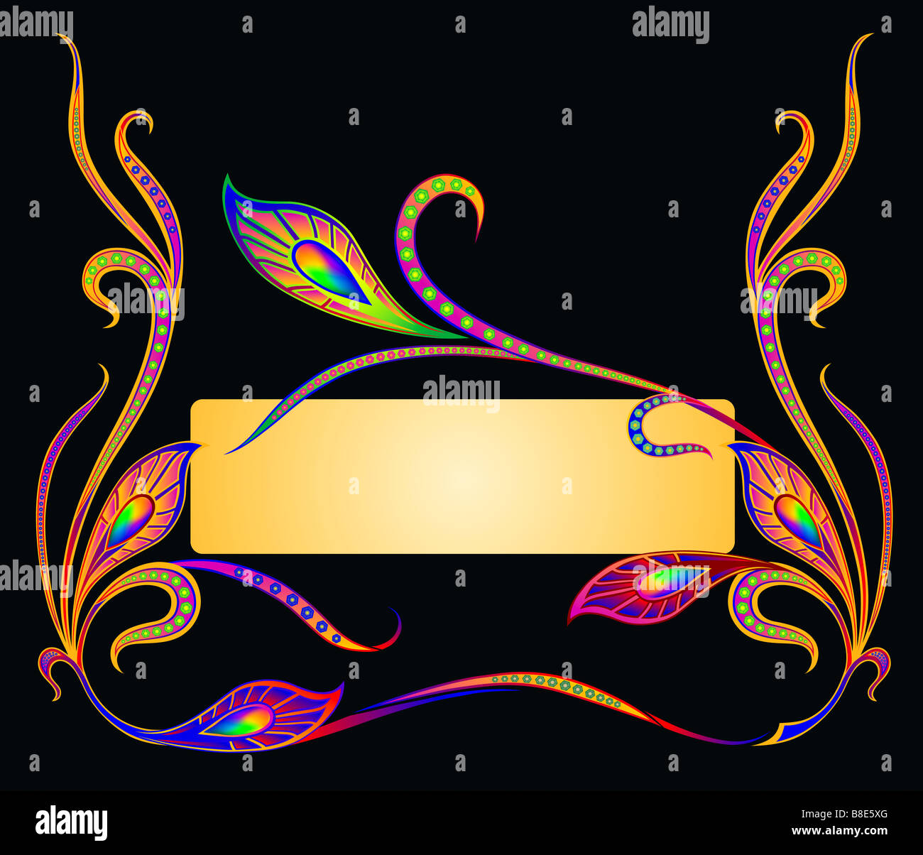 Flower retro cartouche Stock Photo - Alamy
