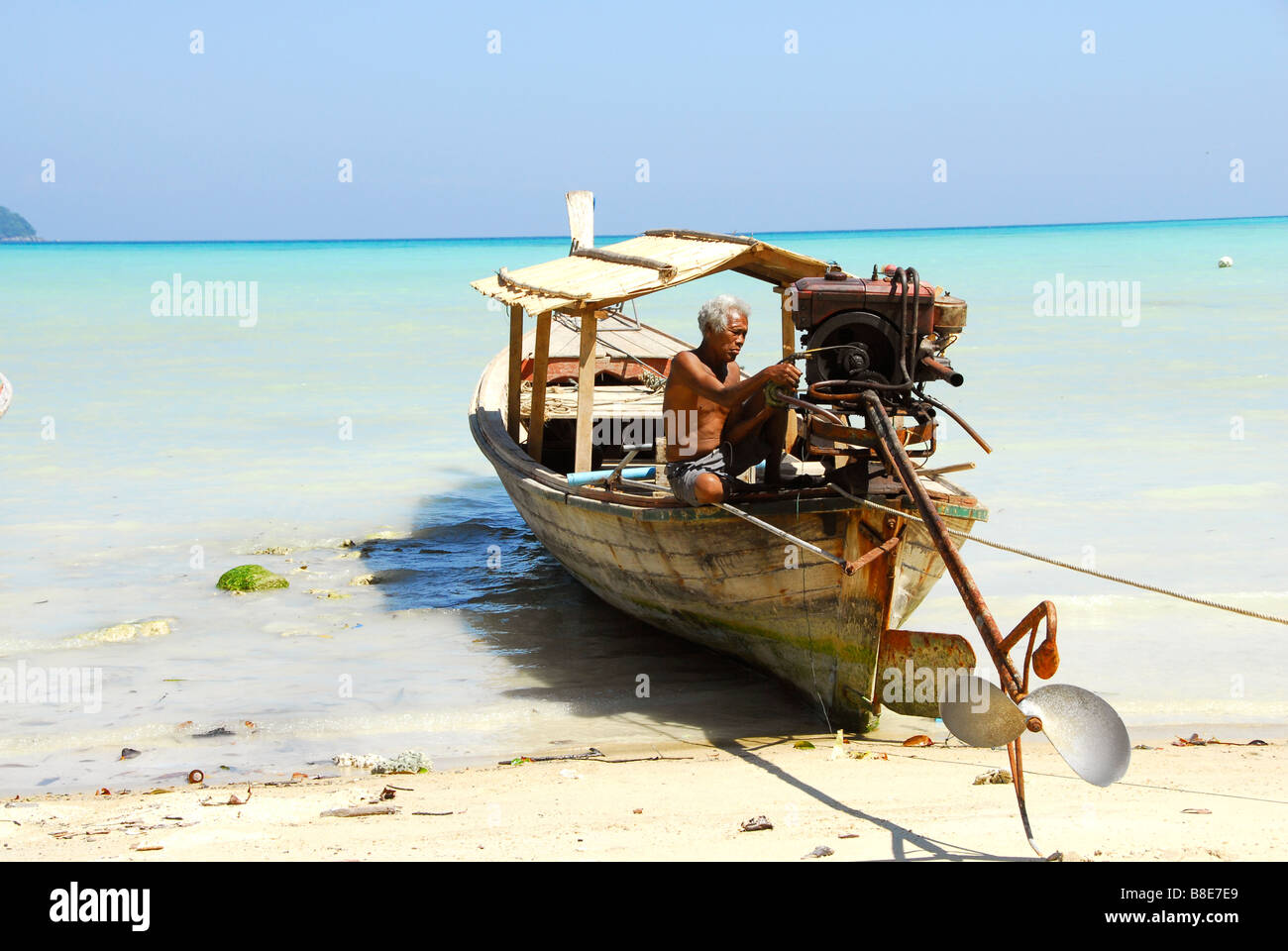 Thailand Beach Boat Sea Gypsy Moken High Resolution Stock Photography ...