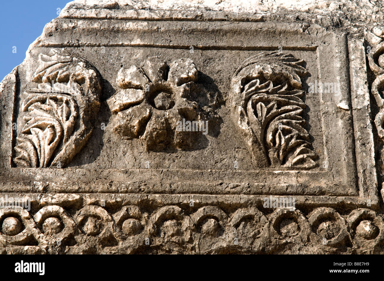 decorative sculpted ornaments at synagogue with biblical motifs Stock ...
