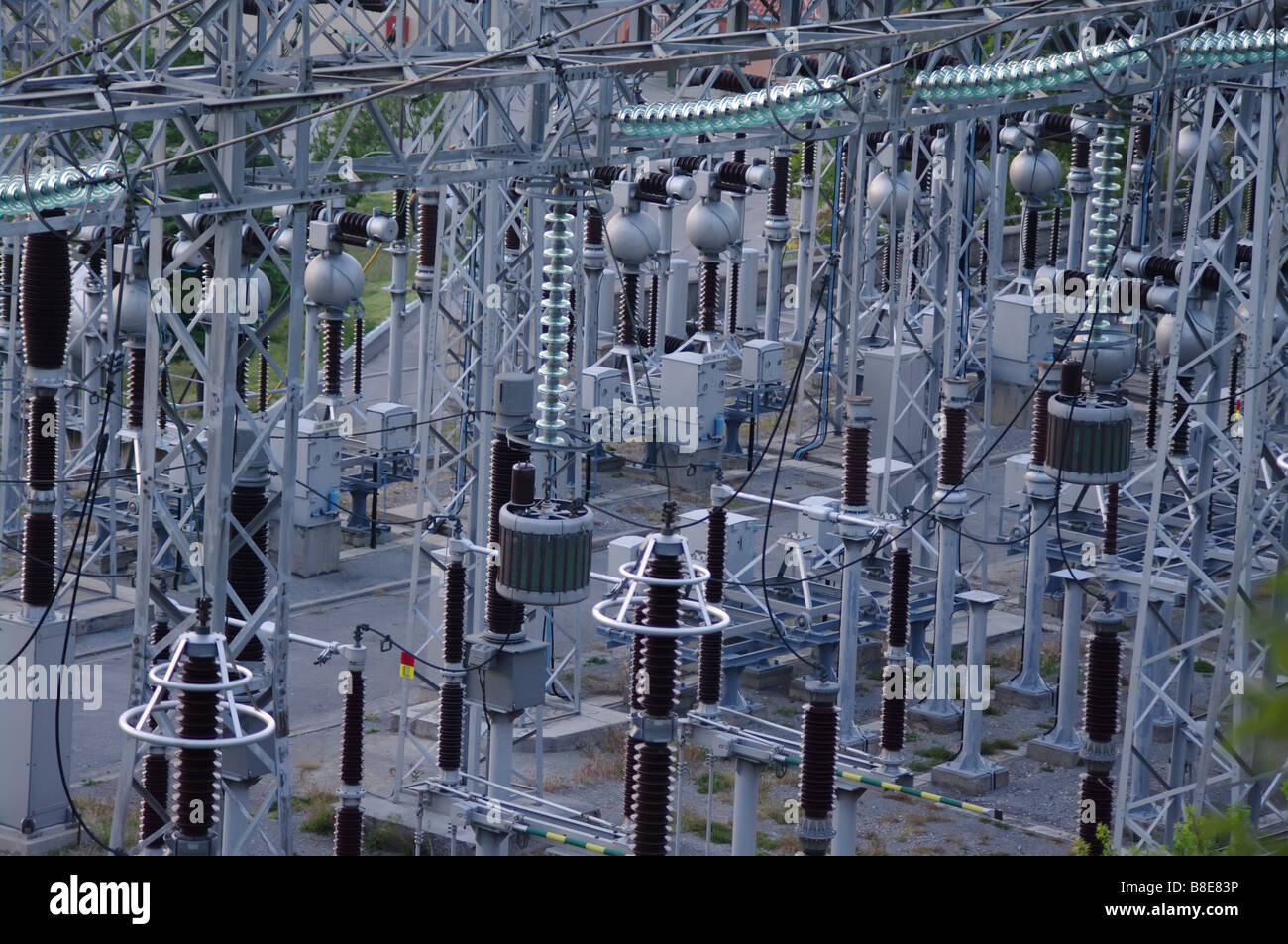 an electric power transformation substation Stock Photo - Alamy