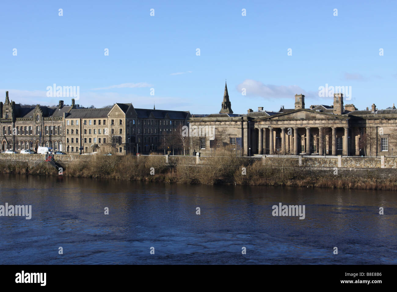 Perth skyline with Perth Sheriff Court and River Tay Perth Scotland ...