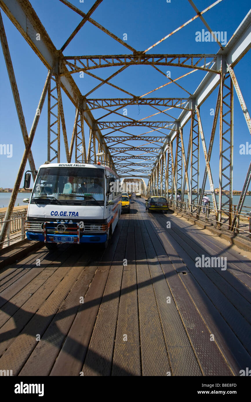 Traffic on the Faidherbe Bridge in St Louis in Senegal Africa Stock ...