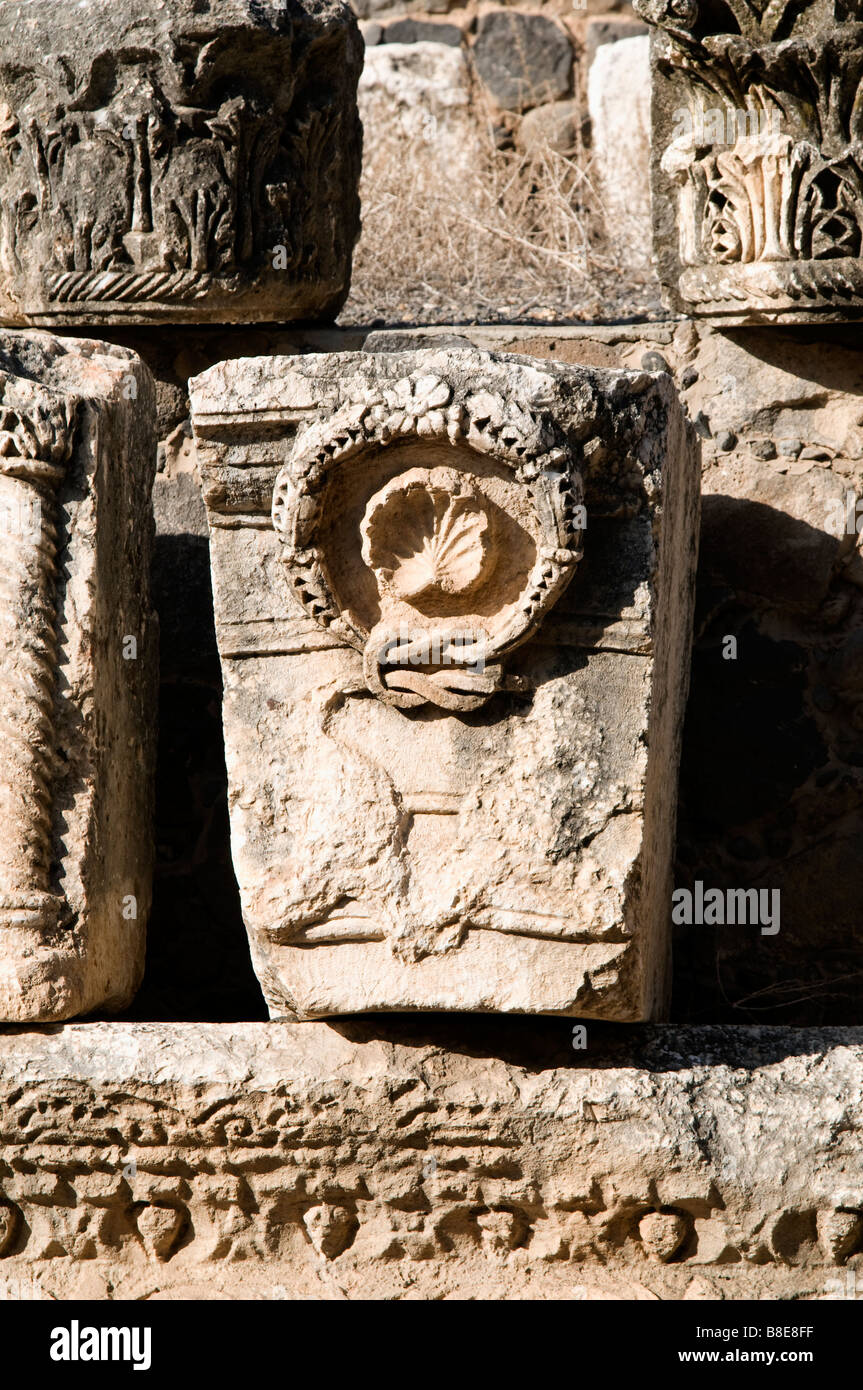 decorative sculpted ornaments at synagogue with biblical motifs Stock ...