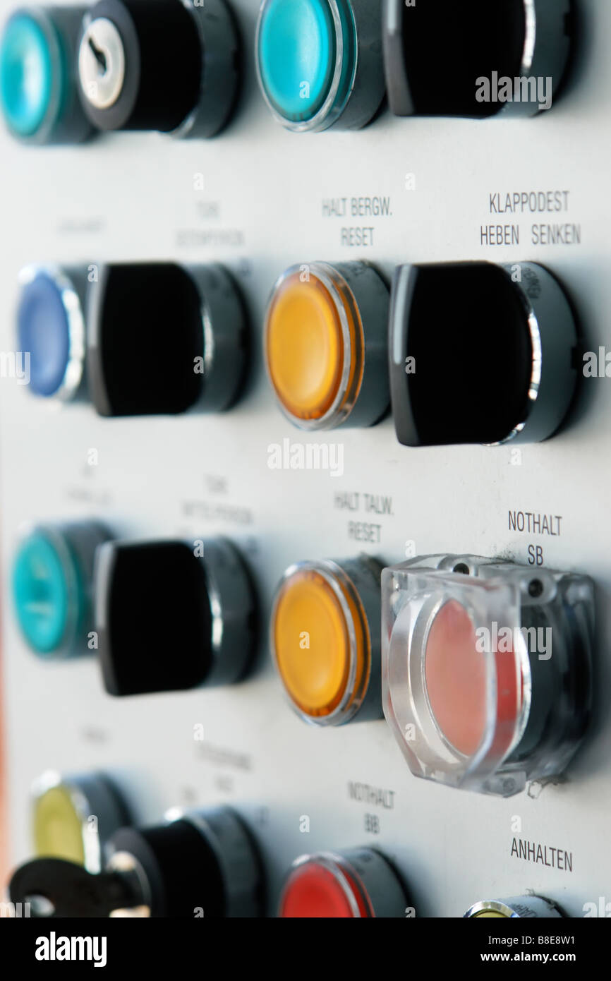 control panel with electric switches Stock Photo - Alamy