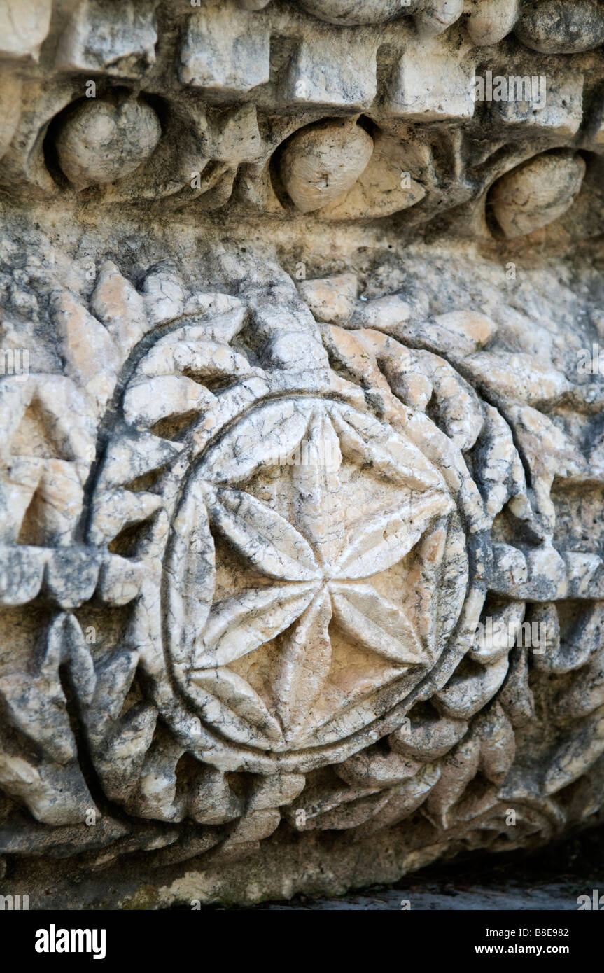 decorative sculpted ornaments at synagogue with biblical motifs Stock ...