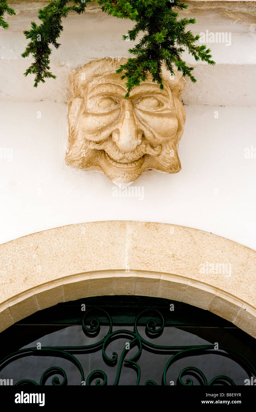 Grinning gargoyle type of building enhancement Locorotondo Puglia Italy ...