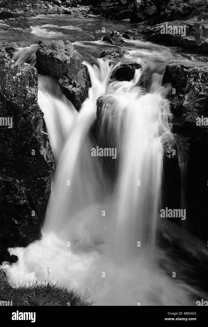 landscape waterfall blur monochrome Stock Photo - Alamy