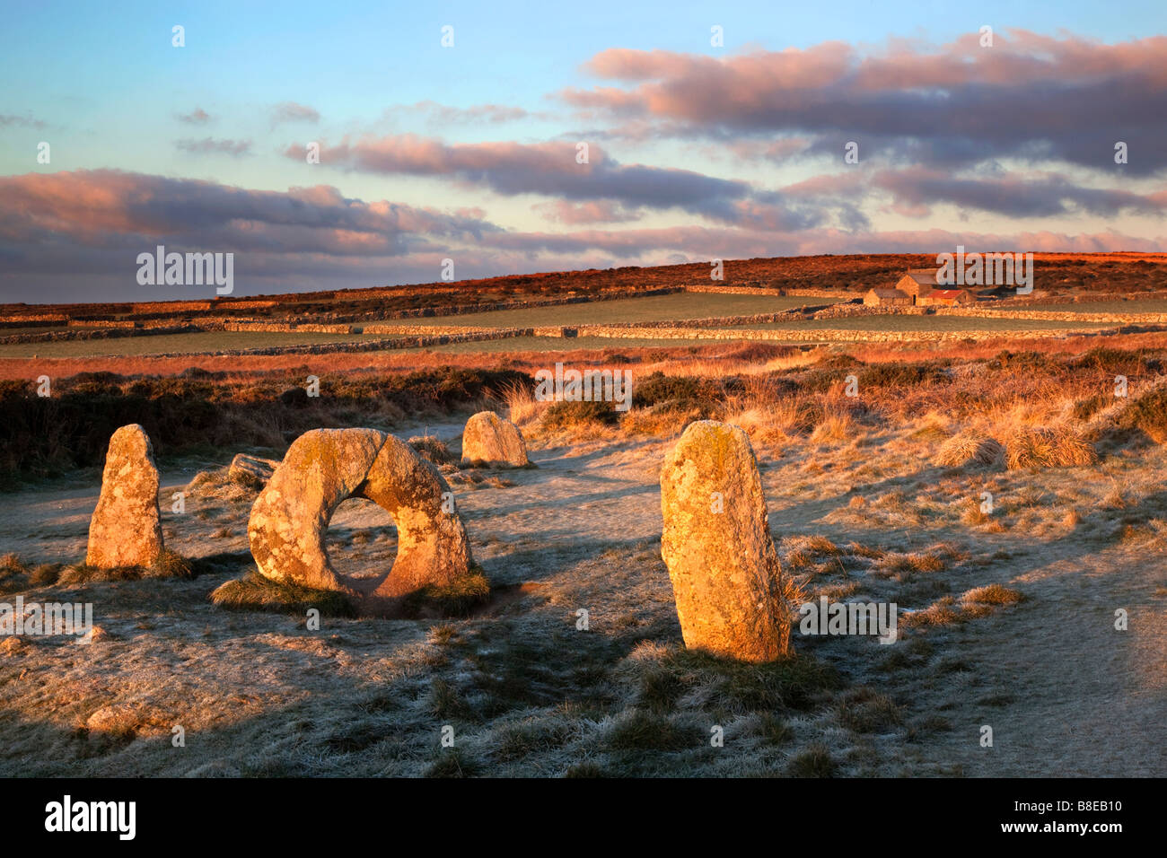 men and tol in frost penwith cornwall Stock Photo - Alamy