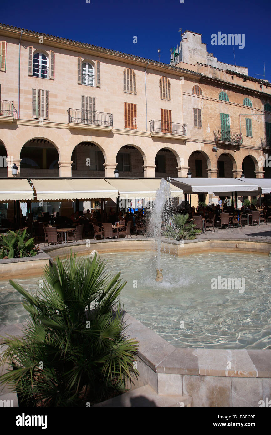 Water Fountain in the Square Inca Town Mallorca Majorca Island Balearic ...