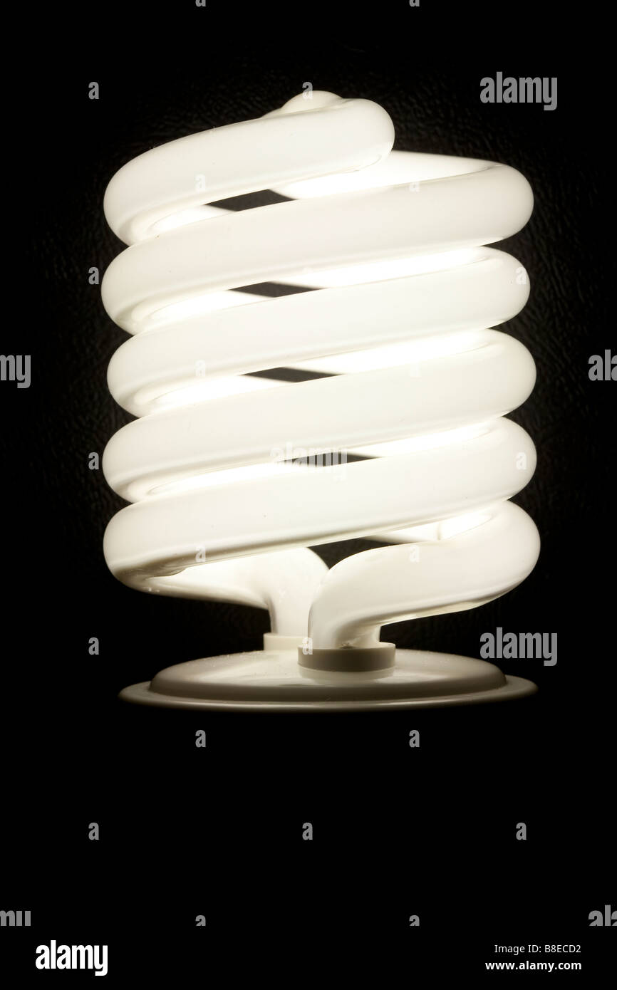 Spiral fluorescent light bulb Stock Photo - Alamy