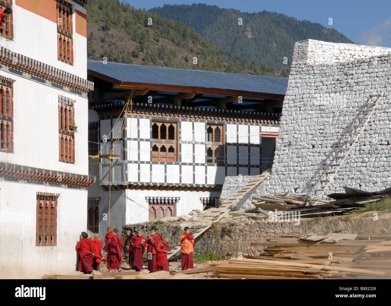 Novice monks in white robes hi-res stock photography and images - Alamy