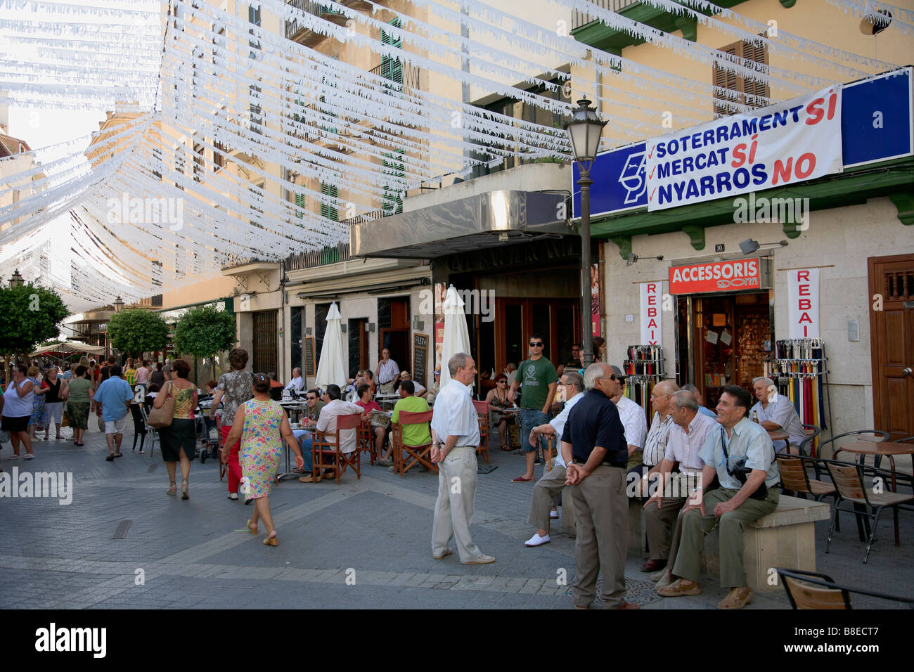 People at Market Stalls Inca Town Mallorca Majorca Island Balearic ...