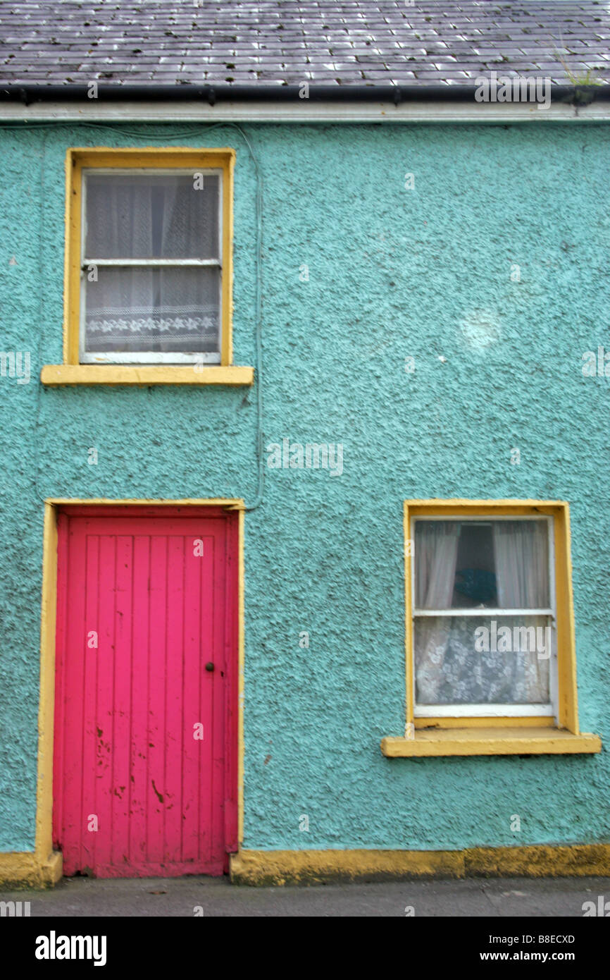Ireland Clare Kinvara colorful building facade Stock Photo - Alamy