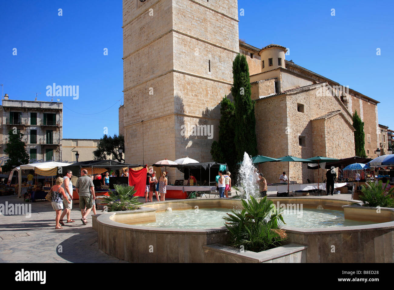 Water Fountain in the Square Inca Town Mallorca Majorca Island Balearic ...