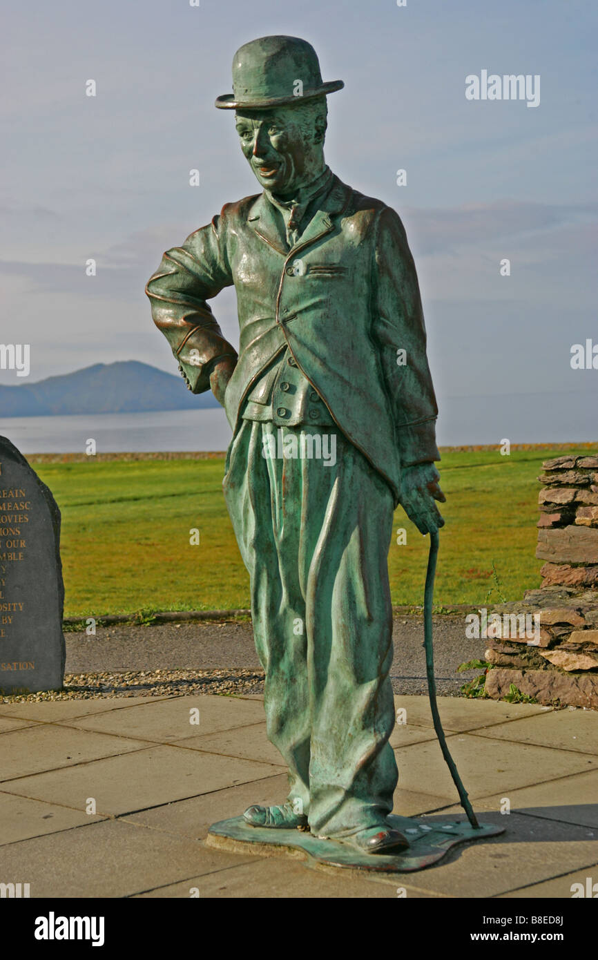 Ireland Kerry Ring of Kerry Waterville Charlie Chaplin statue Stock ...