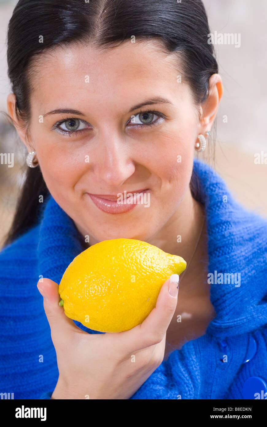 Woman lemon smiling inside hi-res stock photography and images - Alamy