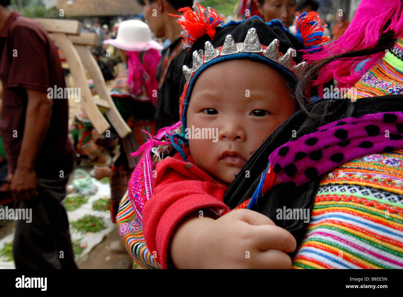 Flower Hmong Child Bac Ha Village Vietnam Stock Photo - Alamy