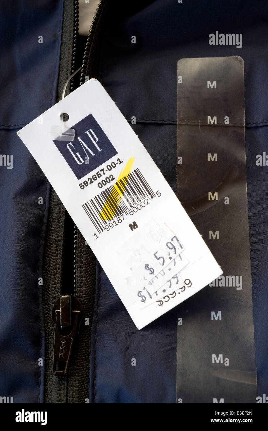 Gap item showing multiple markdowns on it's price tag which illustrates ...