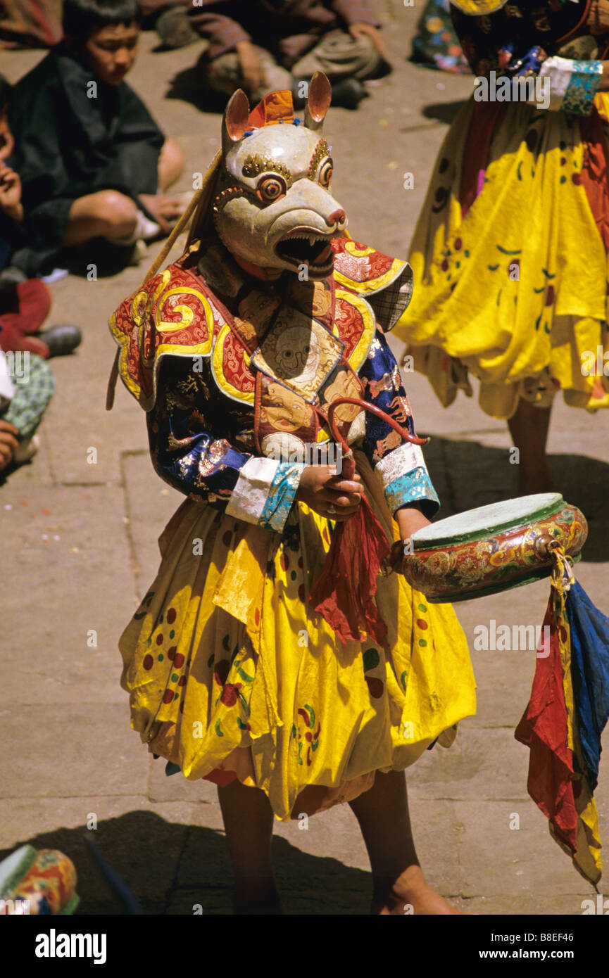 Animal Mask Dancer Paro Festival Bhutan Himalayan Kingdom Stock Photo ...