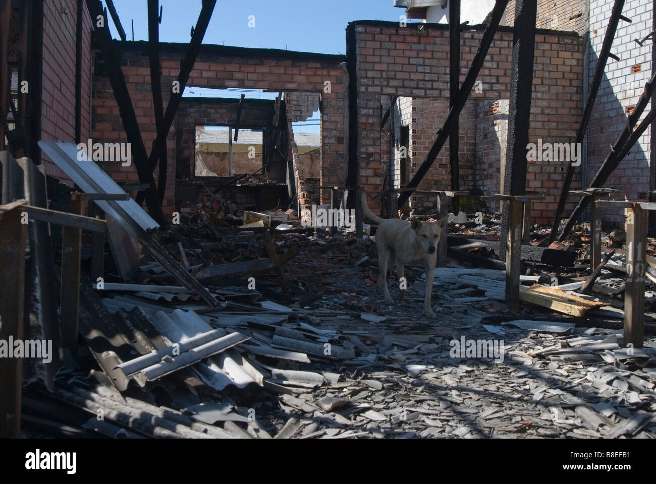 Building destroyed because of the fire Stock Photo - Alamy