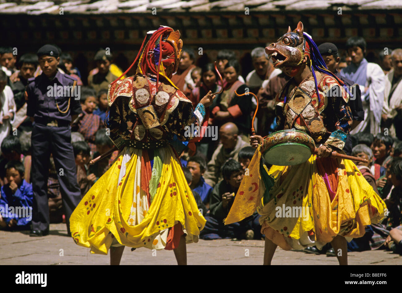 Animal mask Dance Paro Festival Bhutan Himalayan Kingdom Stock Photo ...