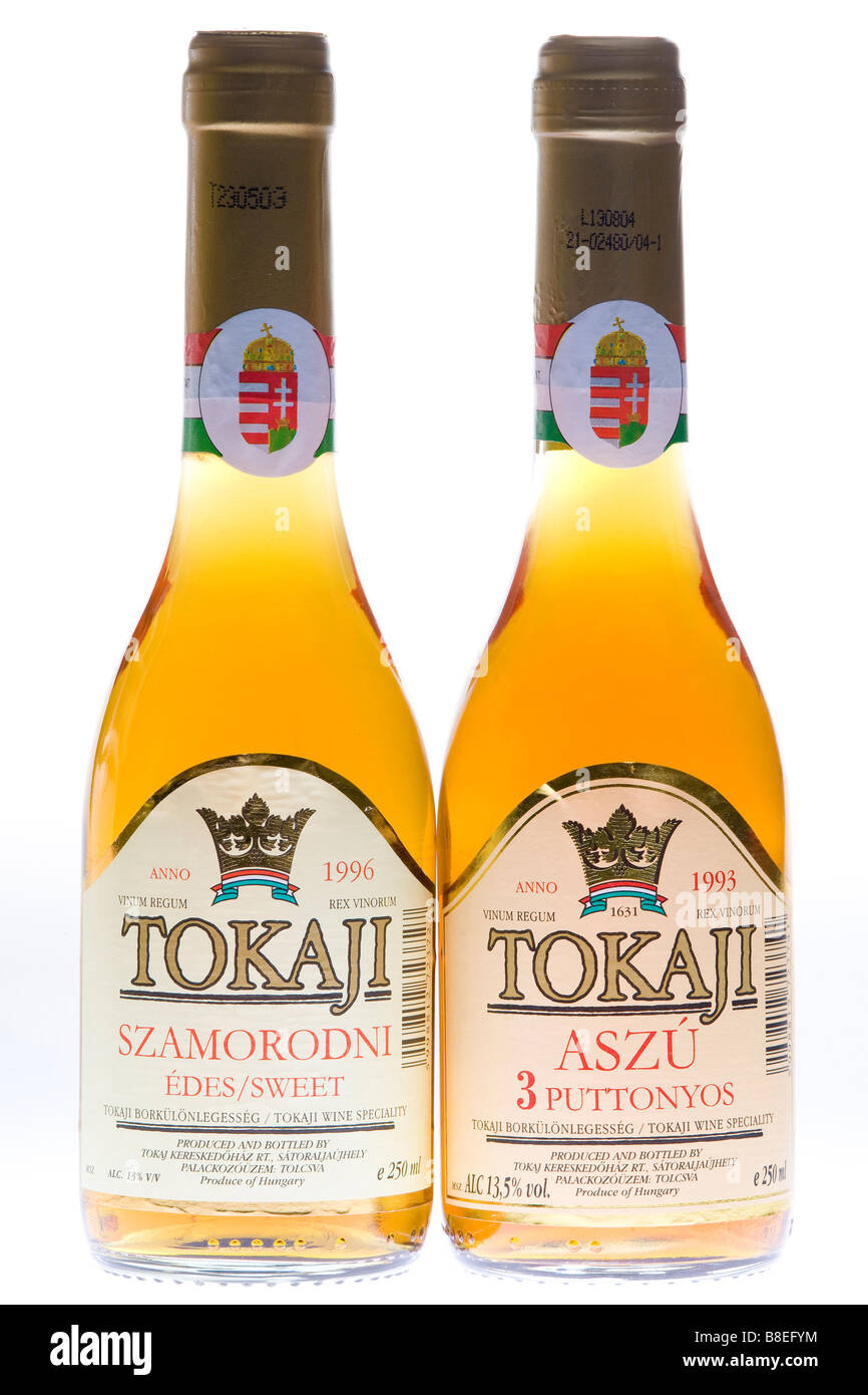 bottles of Tokai wine Hungary Stock Photo - Alamy