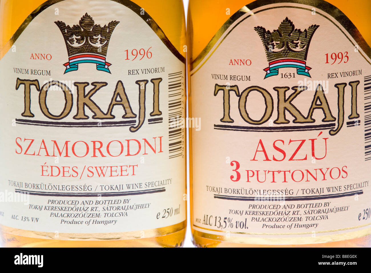 bottles of Tokai wine Hungary Stock Photo - Alamy
